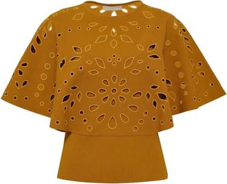 Ulla Johnson Bluse mit Laser-Cuts - Gelb
