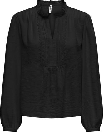 Jacqueline de Yong JdY Damen Jdyrachel Life L/S Pintuck Top WVN Noos, Black, X-Small