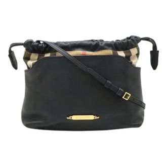 Burberry Pre-owned Sac bandouli&egrave;re en cuir Mega Check - Femme - Pre-owned - Noir - Taille: ONE Size