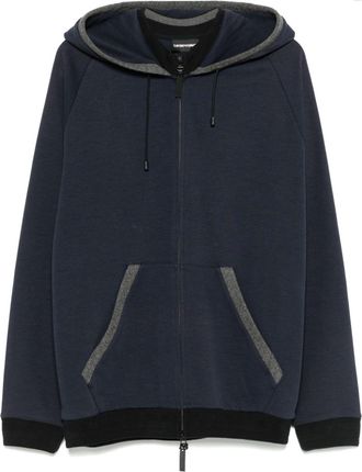 Emporio Armani hoodie à fermeture zippée - Bleu
