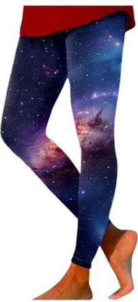 Generic Legging de Sport Femme Imprimé Galaxie Leggings Pantalons de Fitness Confortables et Moulants Legging Slim Fit Leggings sans Couture Legging Exercice 