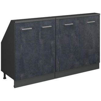 Vicco Ensembles de meuble de rangement sous pente Rion, Noir B&eacute;ton/Anthracite, Lot de 2, Vicco