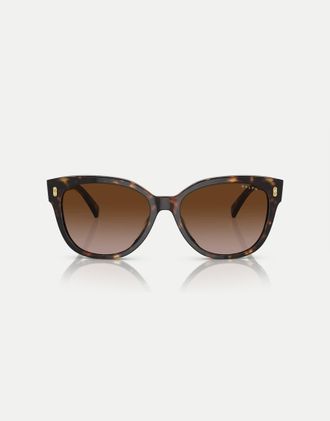 Ralph Lauren lunettes de soleil oeil-de-chat avec verres marron en havane noir