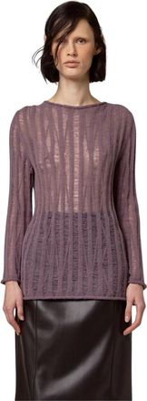 Alpha Studio Femme, Pulls, Violet, Taille: 38 FR Girocollo M/L Gap Stitch