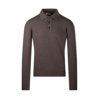 Roberto Collina Homme, Pulls, Brun, Taille: L Polo Tricot