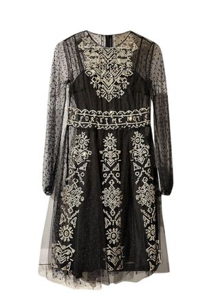 Red Valentino Black Sequin Embellished Mini Dress Size S