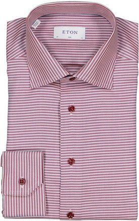 Eton Herren Hemd rot gemustert Slim Fit