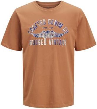 Jack & Jones Plus Size Jprbluollie SS Tee Crew Neck FST Pls T-Shirt, Rouille, XXXXXXL Homme