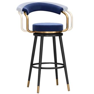 Generic Samt-Barhocker, Thekenh&ouml;he, 360&deg; drehbare Barhocker mit R&uuml;cken- und Fu&szlig;st&uuml;tze, K&uuml;chen-, Pub-, Caf&eacute;-, ESS- und K&uuml;cheninsel-Barhocker, 136 kg