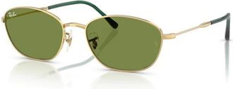 Ray-Ban Femme, Accessoires, Jaune, Taille: 55 MM Lunettes de soleil g&eacute;om&eacute;triques en m&eacute;tal