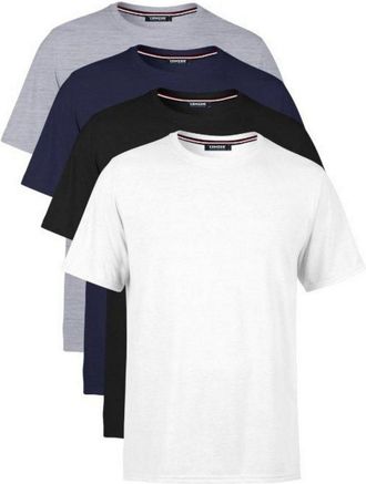 Comeor T-Shirt Herren Basic T-Shirts Baumwolle (Packung, 4-tlg) mit gerader Ärmel Abschluss