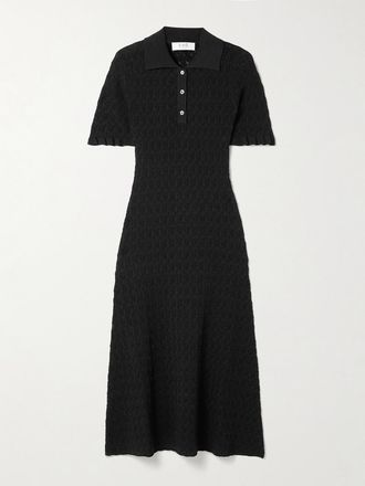 Sea New York Rue Midikleid In Pointelle-strick - Schwarz