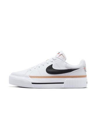 Nike Nike Damen Court Legacy Lift Sneaker, White Black Hemp Team Orange, 42.5 EU