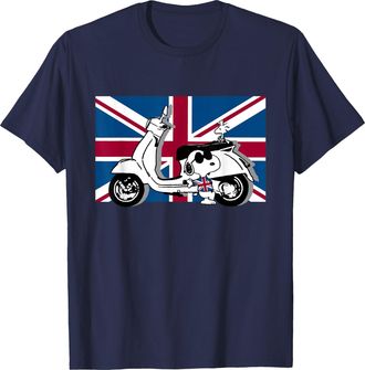 Peanuts Erdnüsse Union Jack Scooter Snoopy T-Shirt