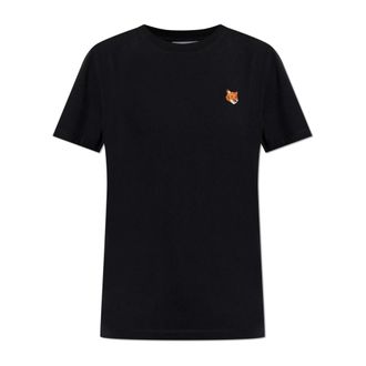 Maison Kitsun&eacute; Fox Head Regular T-Shirt - - Tops - Damen - Schwarzk - M