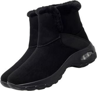 Minkissy Bottes de Neige dHiver pour Femmes Noires Taille 38 Bottines -Mollet Chaudes Doublure Peluche Semelle Antid&eacute;rapante Confortable Chaussures Polyvalente