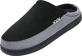 Mishansha Homme Hiver Chaussons Chaude Peluche Doux Mousse Mémoire Femme Pantoufles Antidérapant Confortable Slippers Accueil Jardin Bureau, Maison Noir 36