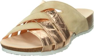 Think Damen Julia chromfrei gegerbte nachhaltige Pantolette, Puder/Kombi 5000