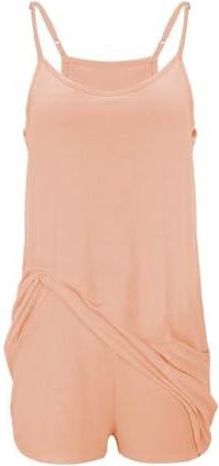 Generic Salopette extensible &agrave; bretelles spaghetti pour femme - Combinaison de travail courte pour femme - Taille 42 - Combinaison de sortie - Combinaison tai