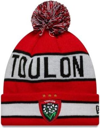 New Era Bonnet &agrave; Pompon RC Toulonnais Rugby Adulte Taille Unique Rouge/Blanc
