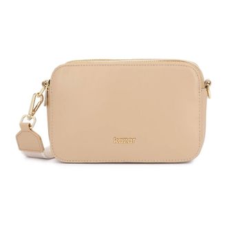 Kazar Femme, Sacs, Beige, Taille: ONE Size Sac bandouli&egrave;re en cuir avec cha&icirc;ne et ceintures