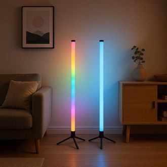 Globo Lighting Globo Lighting - Stehleuchte Standlampe Wohnzimmerleuchte Regenbogen Fernbedienung usb rgb led, Kunststoff, 1x led 7W, DxH 37x113 cm