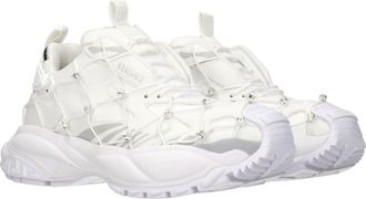 Versace Womens White Fabric Sneakers