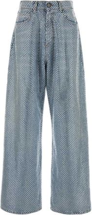 Giuseppe Di Morabito Femme, Jeans, Bleu, Taille: W27 Jean large taille haute orn&eacute;