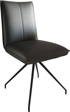 DELIFE Polsterstuhl Lelio-Flex Kreuzgestell konisch Schwarz Echt-Leder Schwarz Taschenfederkern