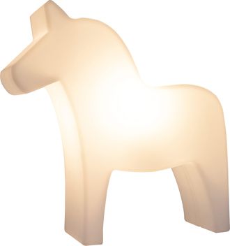 8 Seasons design Shining Dala Horse LED Deko-Lampe Pferd, Höhe: 43cm, Weiß, E27 Fassung inkl. Leuchtmittel in warmweiß, Tischlampe, Kinderzimmerlampe, Outdoor &