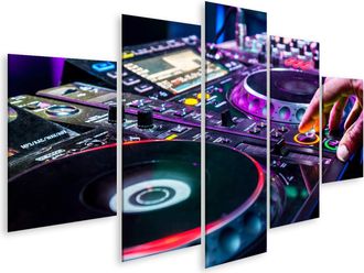 Islandburner Bild auf Leinwand Dj Turntable Pult Disco Club Nachtclub Party Bilder Wandbilder Poster