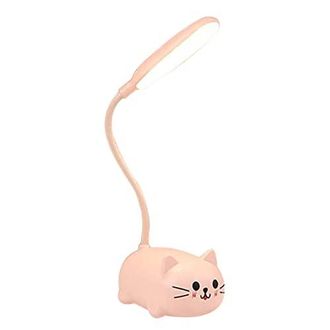 Artibetter Lampe De Bureau Rose Chat Kawaii Lampe De Table Rechargeable Usb Pour Enfants &Agrave; Poser Douce Pour Chambre Fille Compacte 26Cm