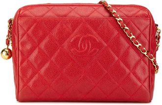 Chanel Hobo Bags - CC Quilted Caviar Chain Camera Bag - Gr. unisize - in Rot - f&uuml;r Damen