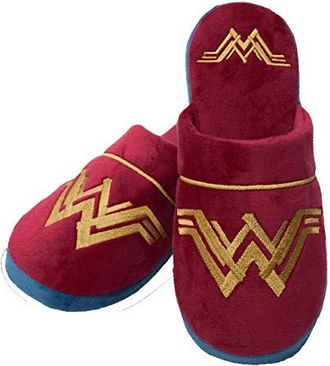 Wonder Woman Groovy UK DC Comics Wonder Chaussons mules pour femme Bleu/rouge/jaune Pointure 38/40