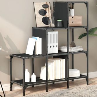vidaXL Biblioth&egrave;que noir 92x30x102 cm bois ding&eacute;nierie et m&eacute;tal - Vidaxl
