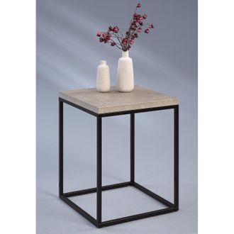 Loftscape home24 Beistelltisch Sewen 40 x 52 x 40cm Schwarz/Grau/Beton Dekor/Schwarz