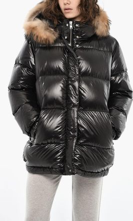 Woolrich Gl&auml;nzend gesteppte Daunenjacke ALIQUIPPA mit Pelz Woolrich