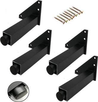 Generic 4 Stück Metallmöbel Stützfüße, Aluminiumlegierung Sofabeine, Badezimmerschrankbeine, DIY Ersatz TV-Schrankbeine, höhenverstellbar 0-0,5 cm, für Coucht