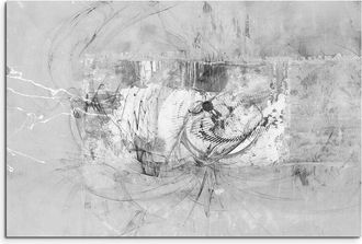 Paul Sinus Art Sinus Art Abstrakt 1391-120x80cm SCHWARZ-Weiss Bilder - Wandbild Kunstdruck in XXL Format - Fertig Aufgespannt - TOP - Leinwand - Wand Bild - Kunst Bi