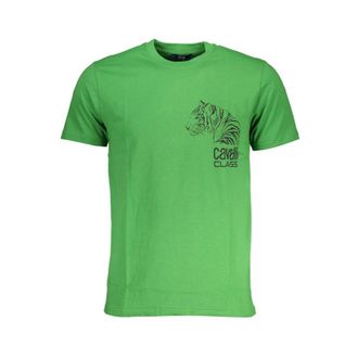 Cavalli Druck Logo Kurzarm Tee - - Tops - Herren - Gr&uuml;n - XL