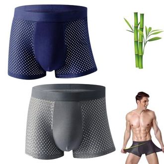 Replay Boxhero Cale&ccedil;on en Fibre De Bambou, Boxer Sous-v&ecirc;tements &Eacute;vacuant Lhumidit&eacute;, Confortable Doux Respirant (2XL, Bleu-Gris)