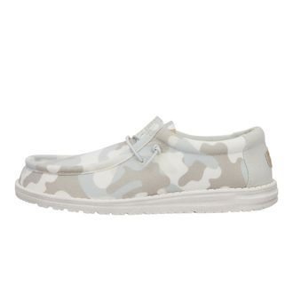 HeyDude Wally Washed Camo Herren - Slip on Schuhe - Mokassin Stil, Greyscale Desert Camo, 42