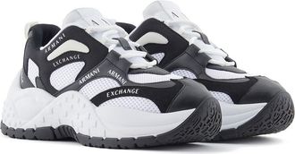 A|X Armani Exchange Damen Vedder, Chunky Sole, Overall Logo Sneaker, Black, 38.5 EU