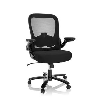 hjh OFFICE XXL Drehstuhl bis 220 kg belastbar Instructor SW I Stuhl Schwerlast B&uuml;rostuhl Stoff/Netz Schwarz 691006