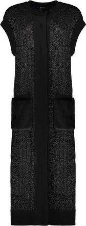Herno Femme, Pulls, Noir, Taille: 38 FR Long Sleeveless Cardigan