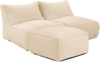 Sweeek 2 Outdoor Sessel und 1 Fu&szlig;hocker mit Olefin-Bezug