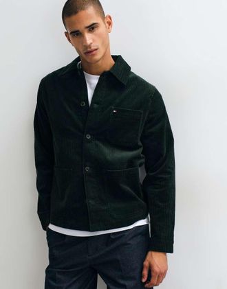 Tommy Hilfiger Cordjacke in Dunkelgr&uuml;n