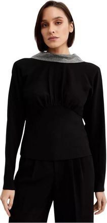 Roland Mouret Femme, Tops, Noir, Taille: 38 FR Longsleeve With Crease