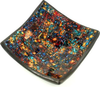 Guru Shop Kleine Mosaikschale Eckig - Rot/bunt, 2x15x15 cm