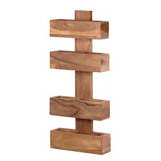 Naturoo home24 Zeitungsständer Woodfin I Massivholz Akazie, gewachst Braun 30 x 72 x 10cm